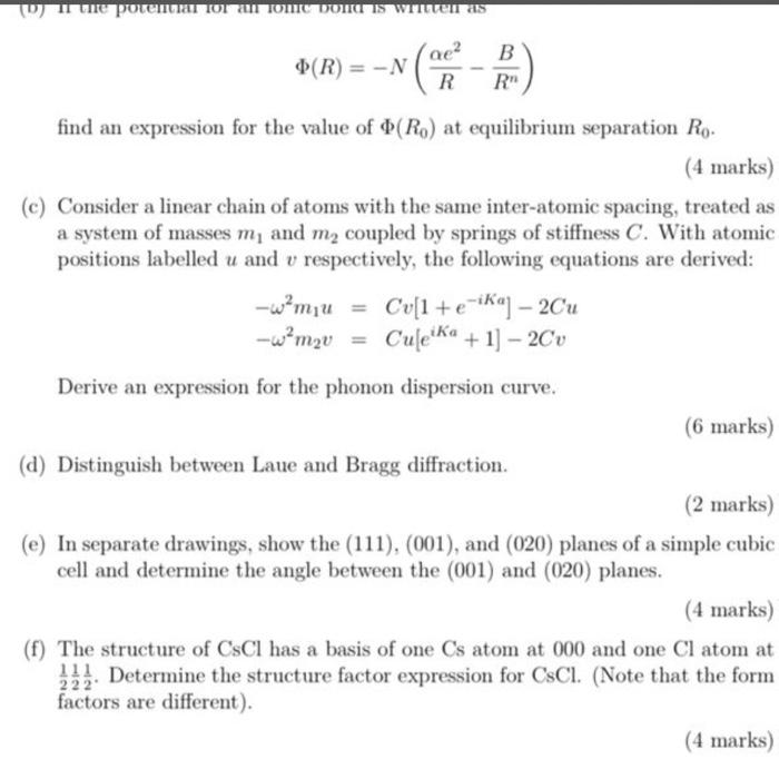 Solved \\[ \\Phi(R)=-N\\left(\\frac{\\alpha | Chegg.com