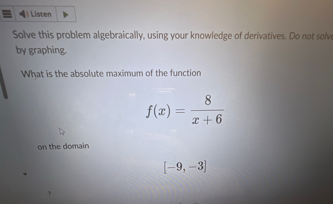 Solve this problem algebraically, using your | Chegg.com