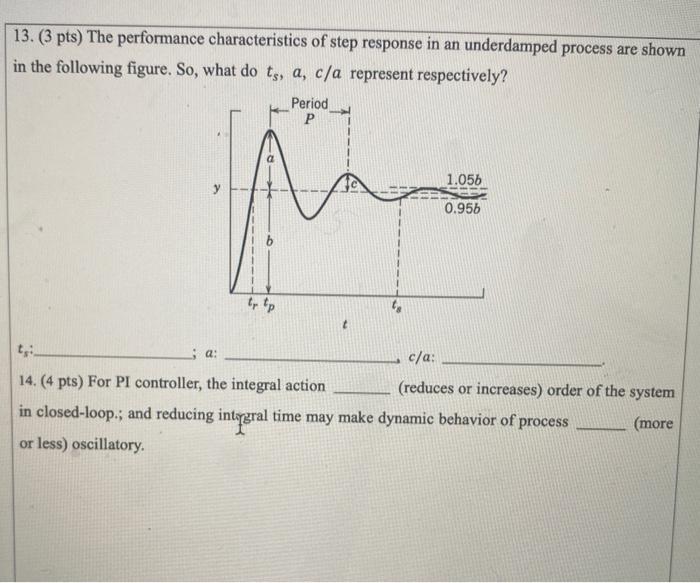 Solved 13. (3pts) The performance characteristics of step | Chegg.com