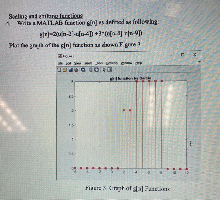 Solved Scaling and shifting functions 4. Write a MATLAB | Chegg.com