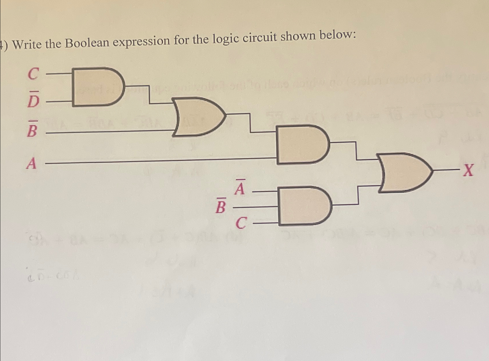 Solved Write the Boolean expression for the logic circuit | Chegg.com
