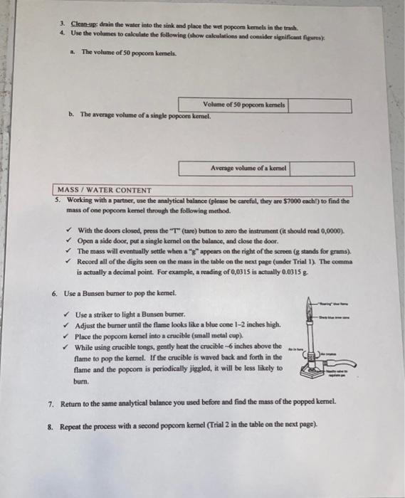 Solved MEASUREMENTS OF POPCORN Name: Sect Day Time: | Chegg.com