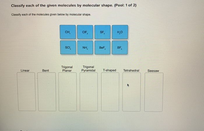 Solved Classify each of the given molecules by molecular | Chegg.com