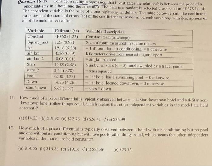 Solved Questions 16-17. Constder a multiple regression that | Chegg.com