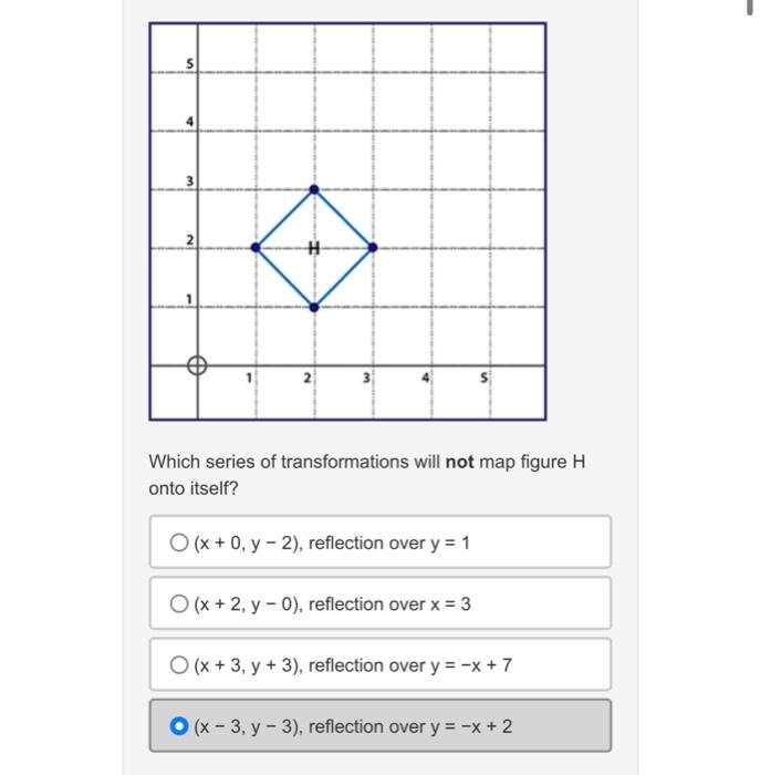 Solved Which series of transformations will not map figure H | Chegg.com