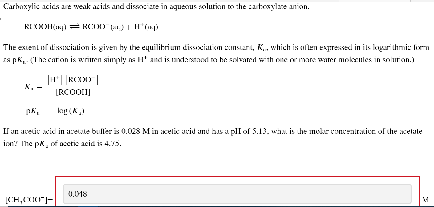Solved Carboxylic acids are weak acids and dissociate in | Chegg.com