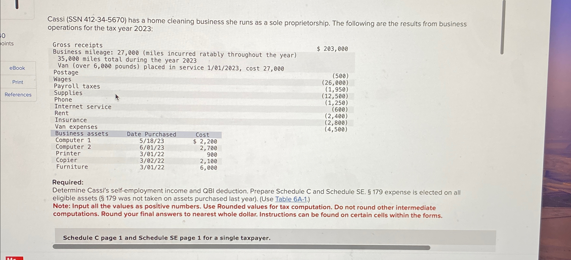 Solved 2023 ﻿Cassi (SSN 412-34-5670) ﻿has a home cleaning | Chegg.com