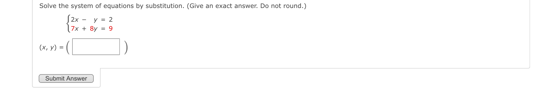 Solved Solve the system of equations by substitution. (Give | Chegg.com