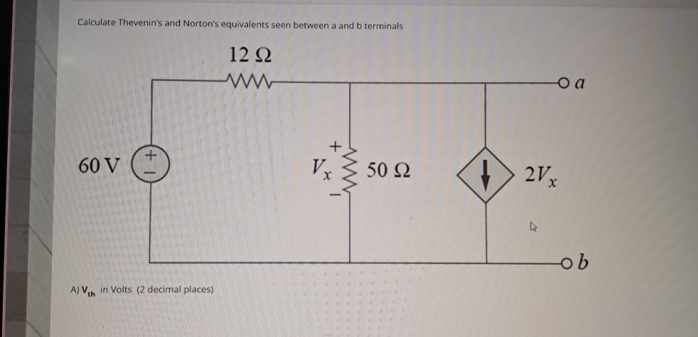 Solved Calculate Thevenin's and Norton's equivalents seen | Chegg.com