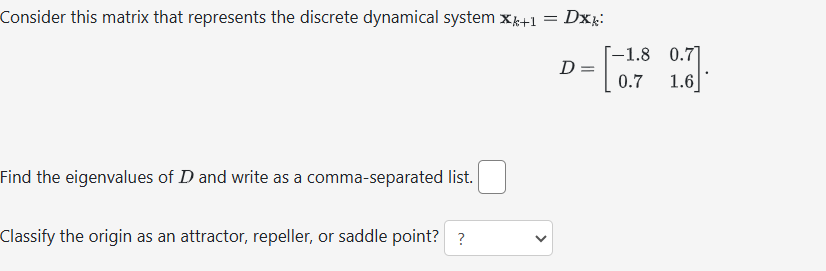 Solved Consider this matrix that represents the discrete | Chegg.com