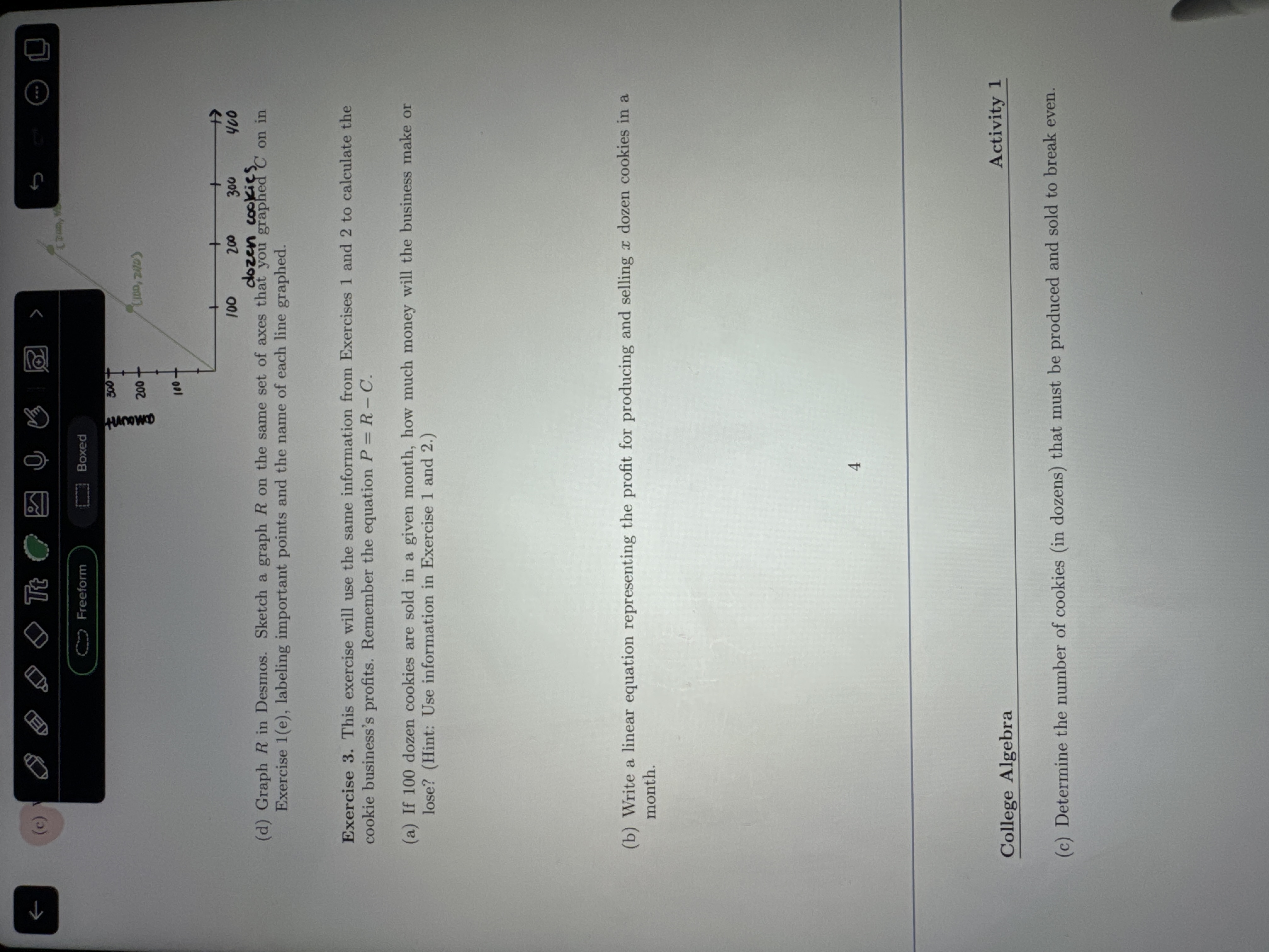 Exercise 1(e), ﻿labeling important points and the | Chegg.com