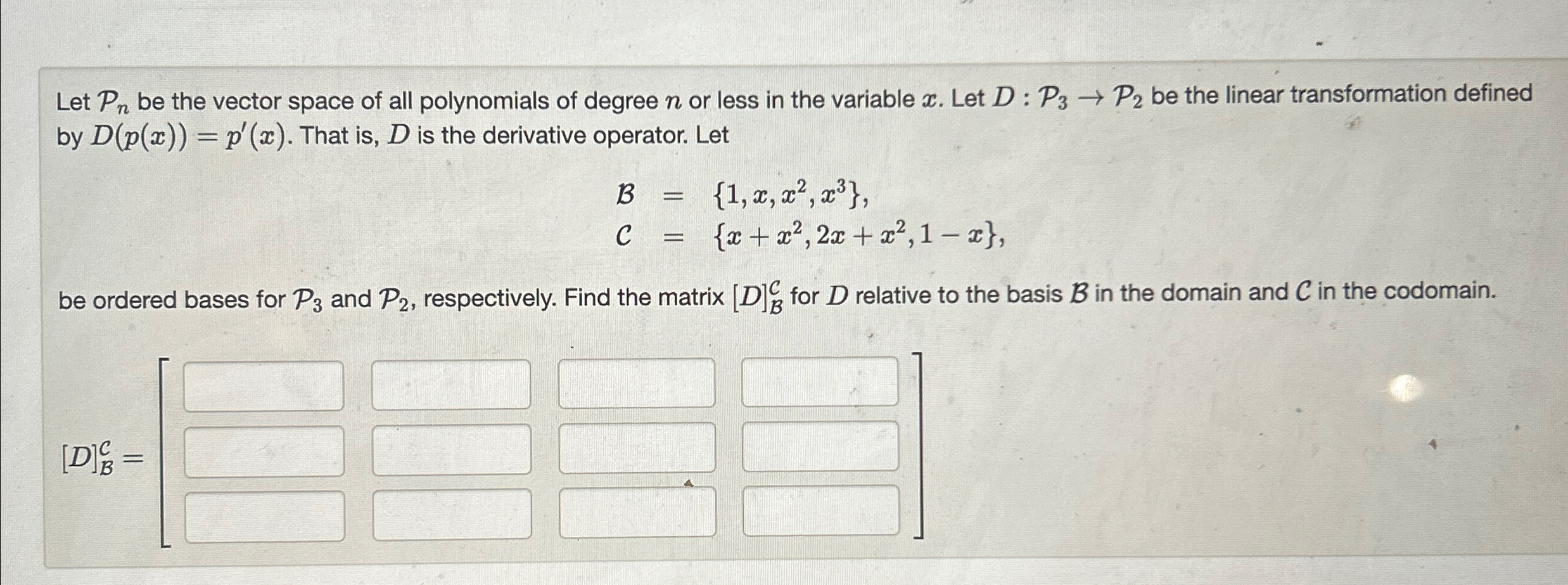 Solved Let Pn ﻿be the vector space of all polynomials of | Chegg.com