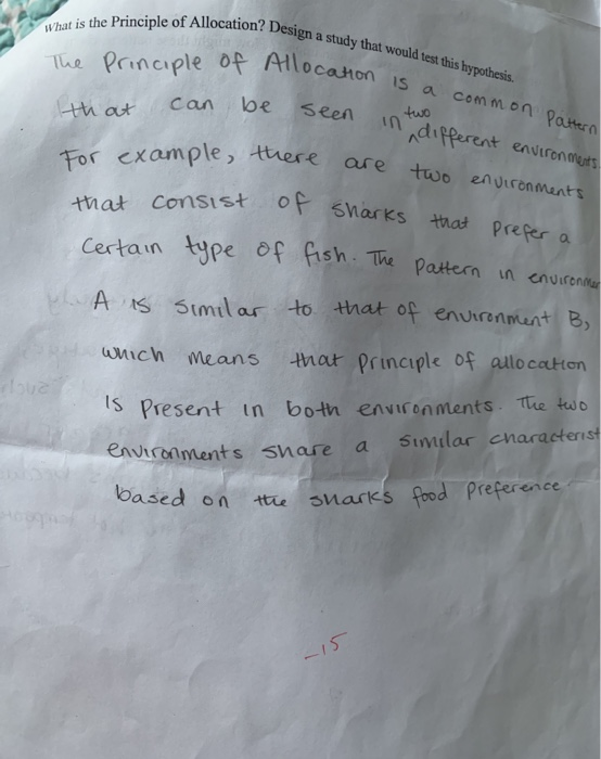 Solved What is the Principle of Allocation? Design a study | Chegg.com