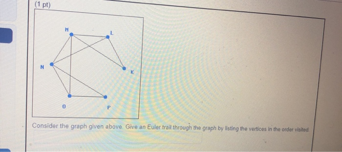 Solved 1 Pt Consider The Graph Given Above Give An Euler 