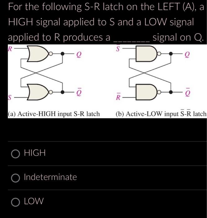 An Active-HIGH S-R latch can be formed using one | Chegg.com