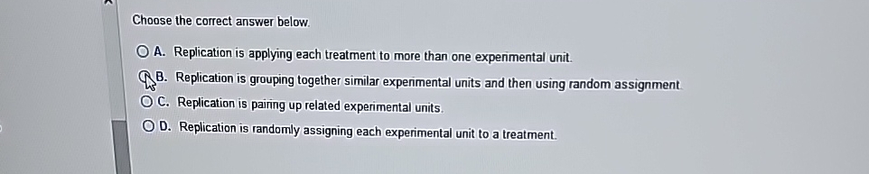 Solved Choose the correct answer below.A. ﻿Replication is | Chegg.com