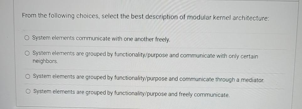 Solved From the following choices, select the best | Chegg.com