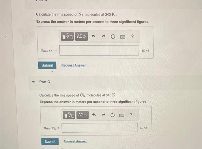 Solved Place the following gases in order of decreasing | Chegg.com