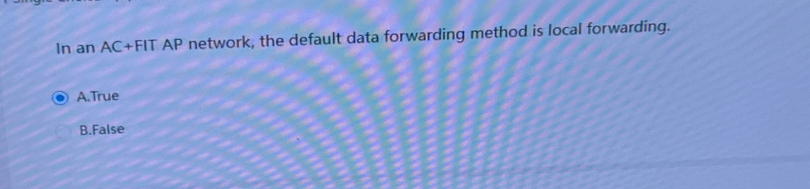 Solved In an AC+FIT AP network, the default data forwarding | Chegg.com