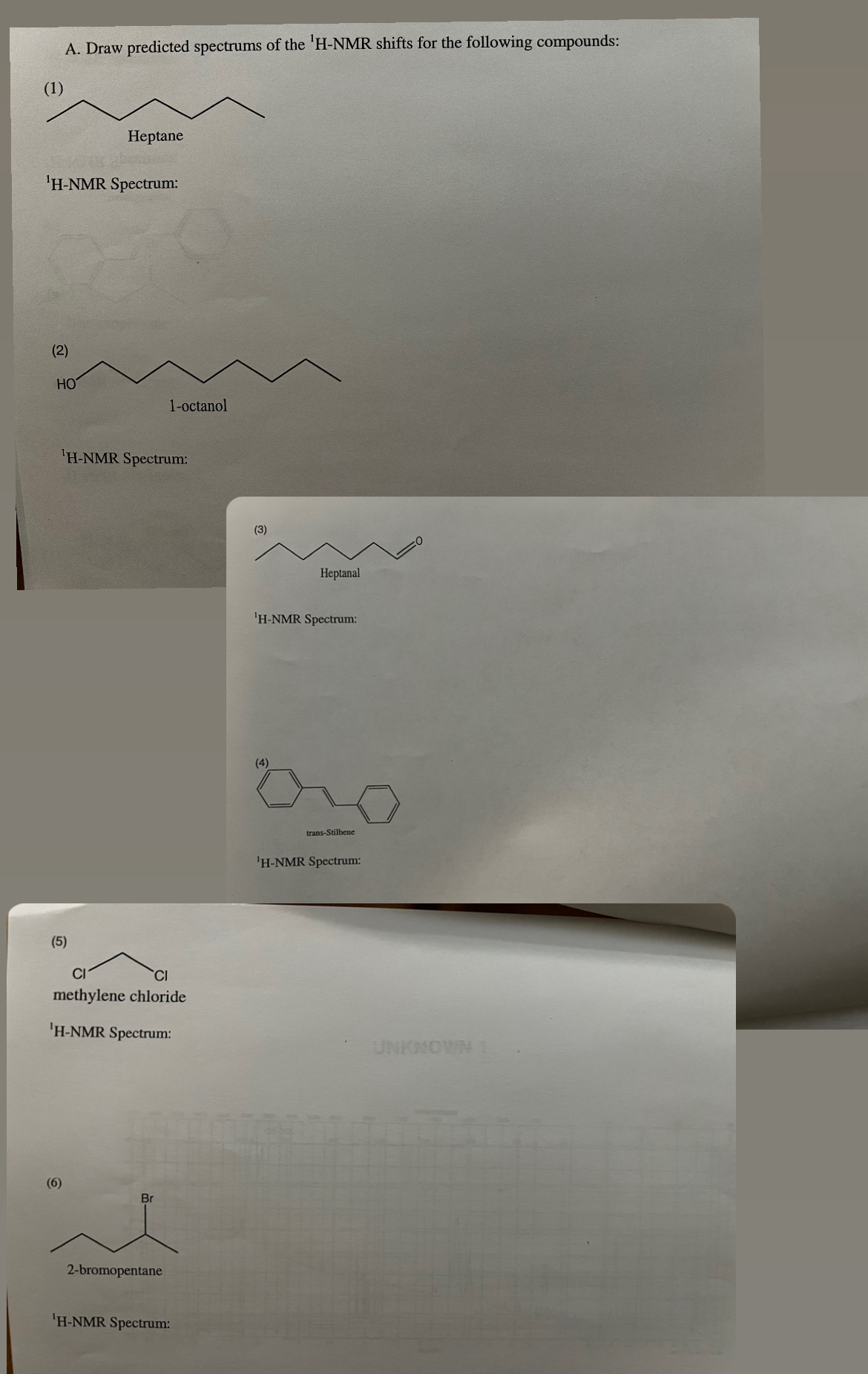 Solved A. ﻿Draw predicted spectrums of the ?1H-NMR ﻿shifts | Chegg.com
