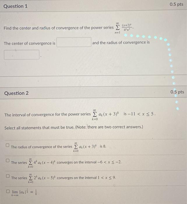 Solved Question 1 0.5 pts Find the center and radius of | Chegg.com