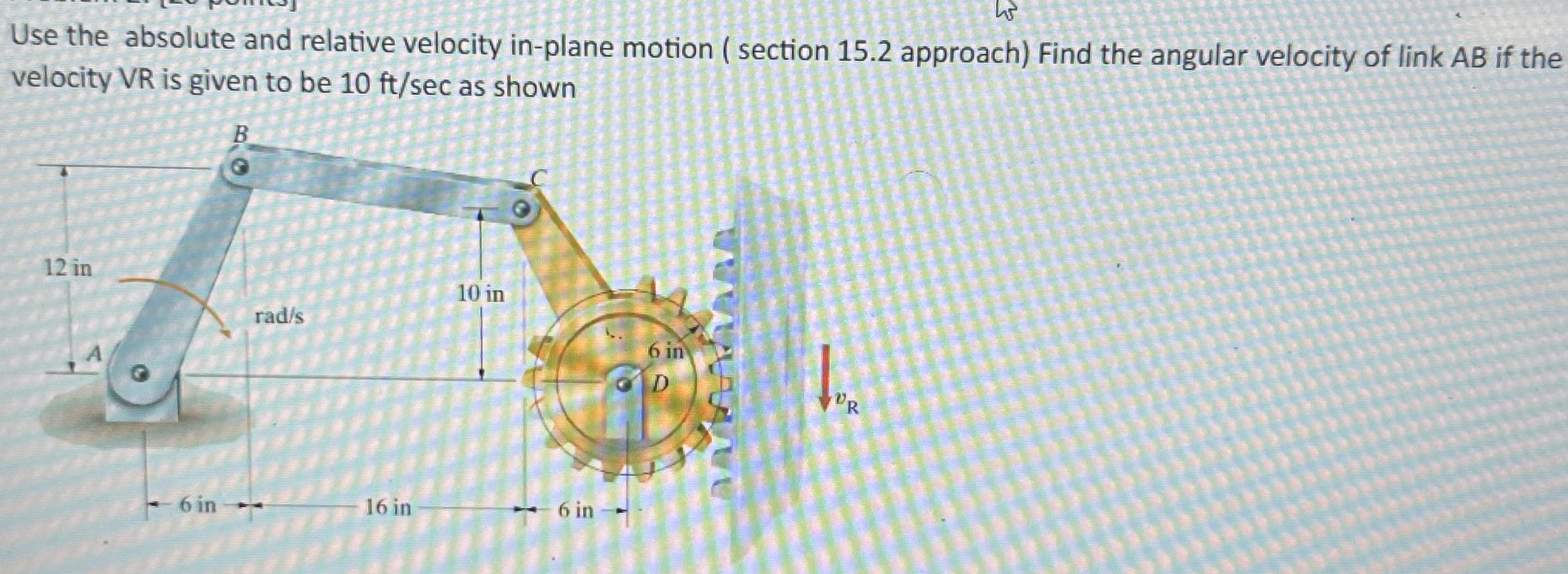 Solved Use the absolute and relative velocity in-plane | Chegg.com