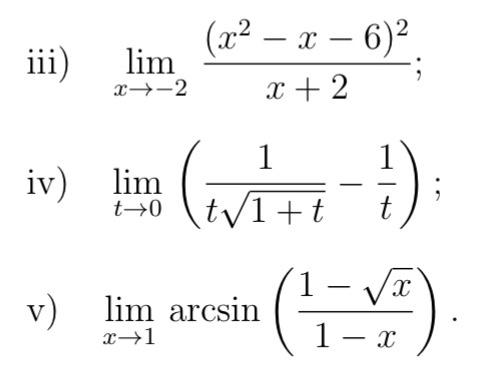 Solved (a) Calculate the following limits if they exist: i) | Chegg.com