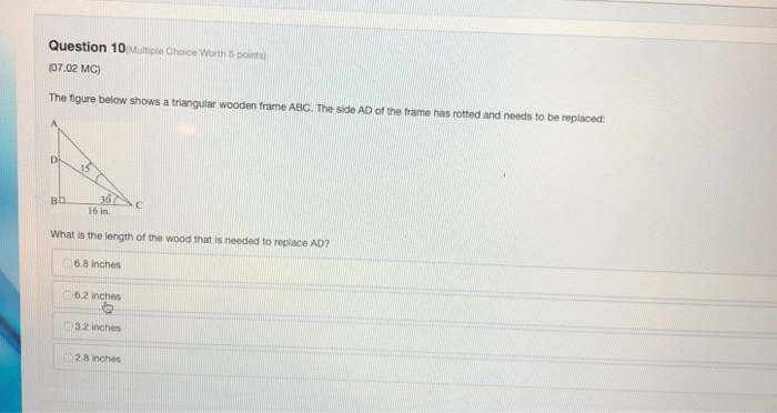 Solved Question 10 Multiple Choice Worth 5 points) 107.02 | Chegg.com