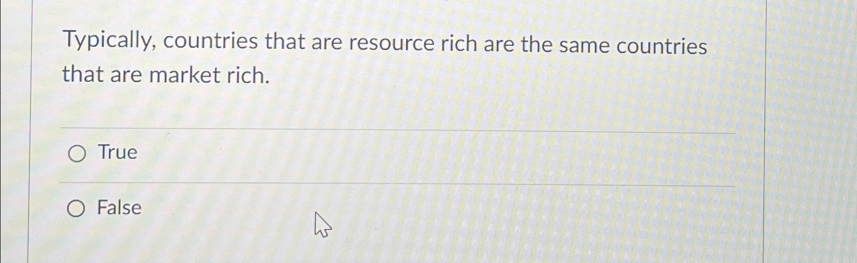 Solved Typically, countries that are resource rich are the | Chegg.com