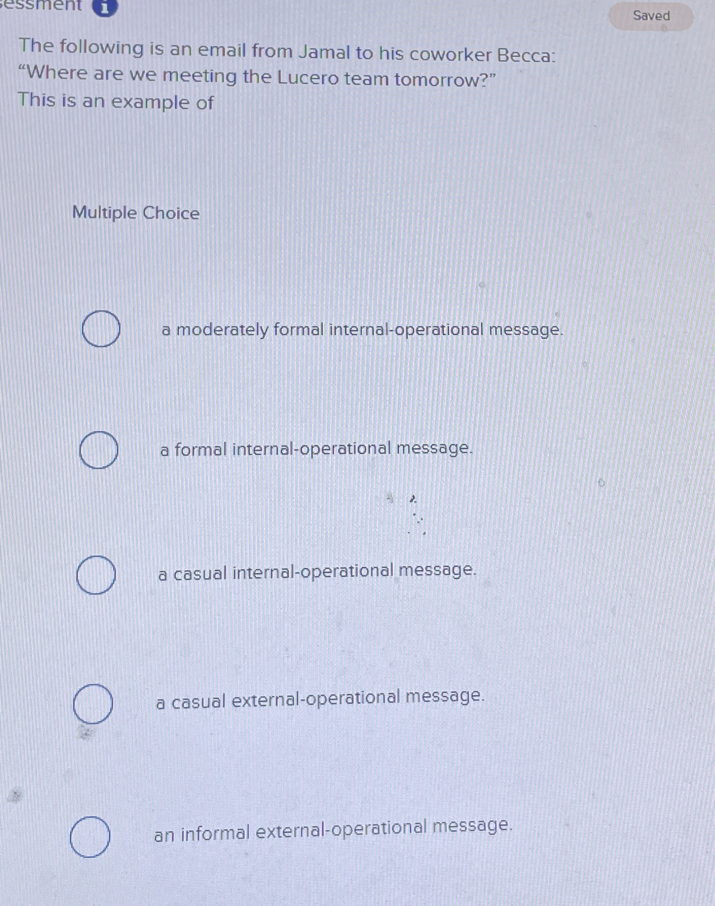 Solved The following is an email from Jamal to his coworker | Chegg.com