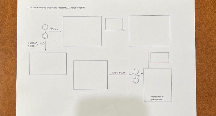 Solved 2. fill in the missing product(s), reactant(s), | Chegg.com