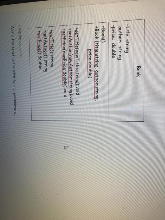 Solved Book -title: string -author: string -price: double | Chegg.com