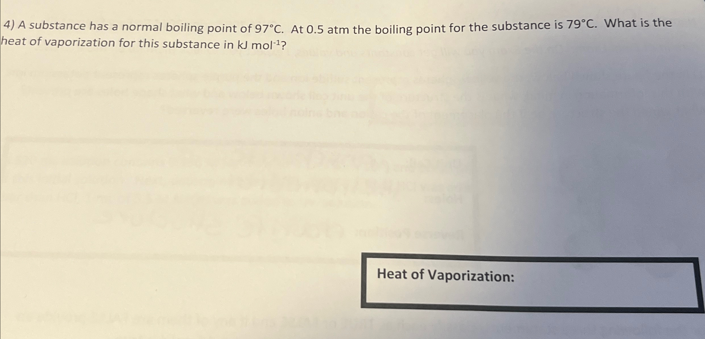 Solved How to solve A substance has a normal boiling point | Chegg.com