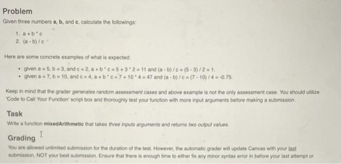 Solved Problem Given Three Numbers A B And C Calculate 8616