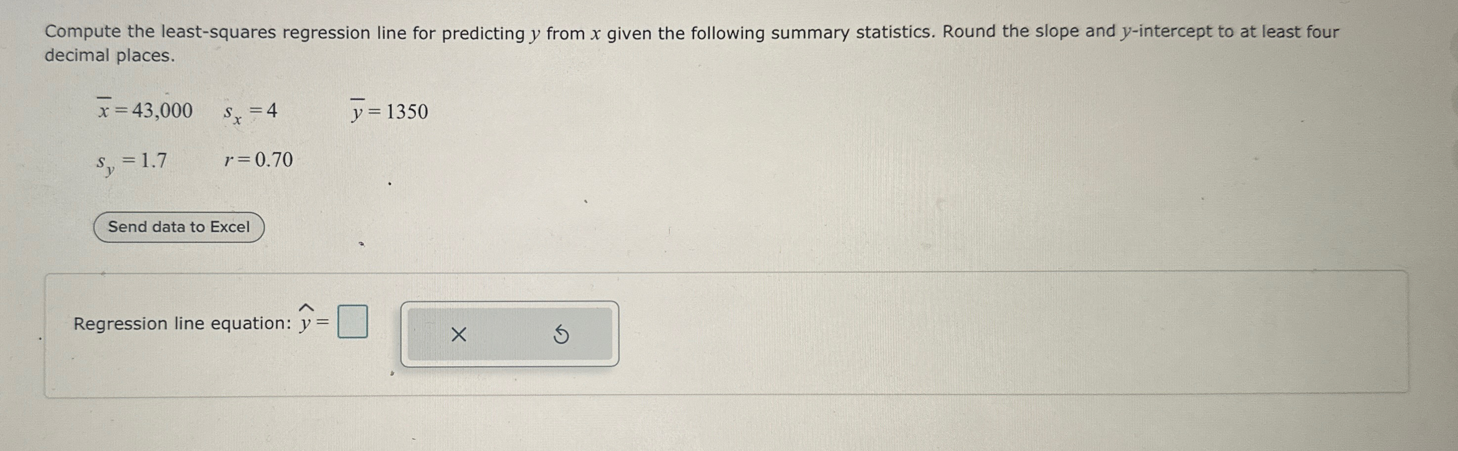 Solved Compute the least-squares regression line for | Chegg.com