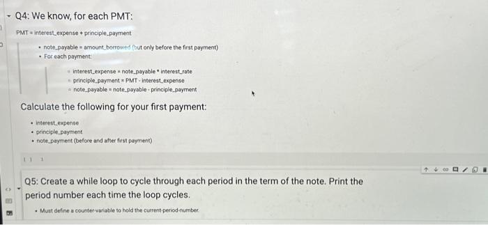 Solved Q4: We know, for each PMT: PMT a interest_expense + | Chegg.com