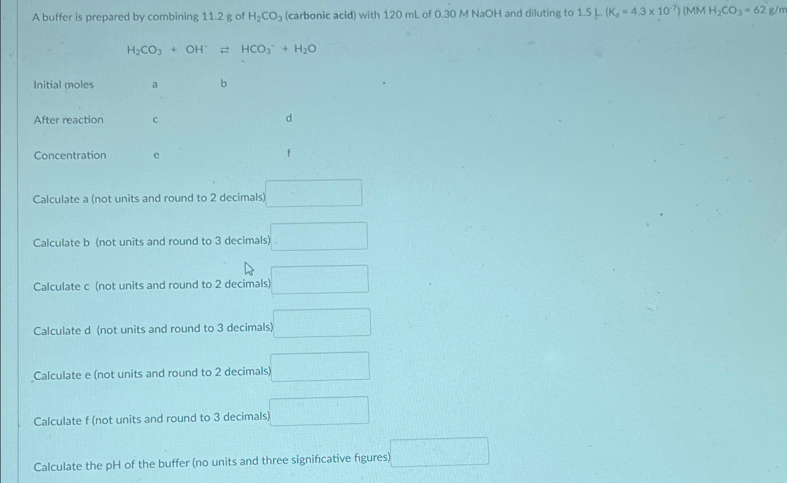 Solved A buffer is prepared by combining 11.2g ﻿of | Chegg.com