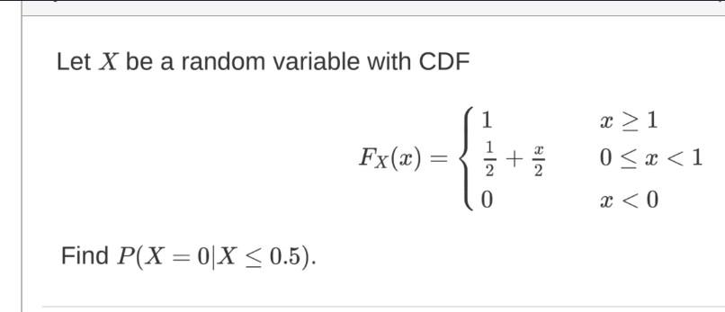 Let X be a random variable with CDF | Chegg.com