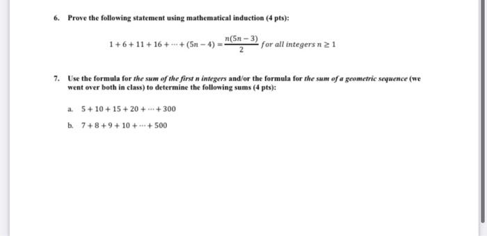 Solved 6. Prove the following statement using mathematical | Chegg.com