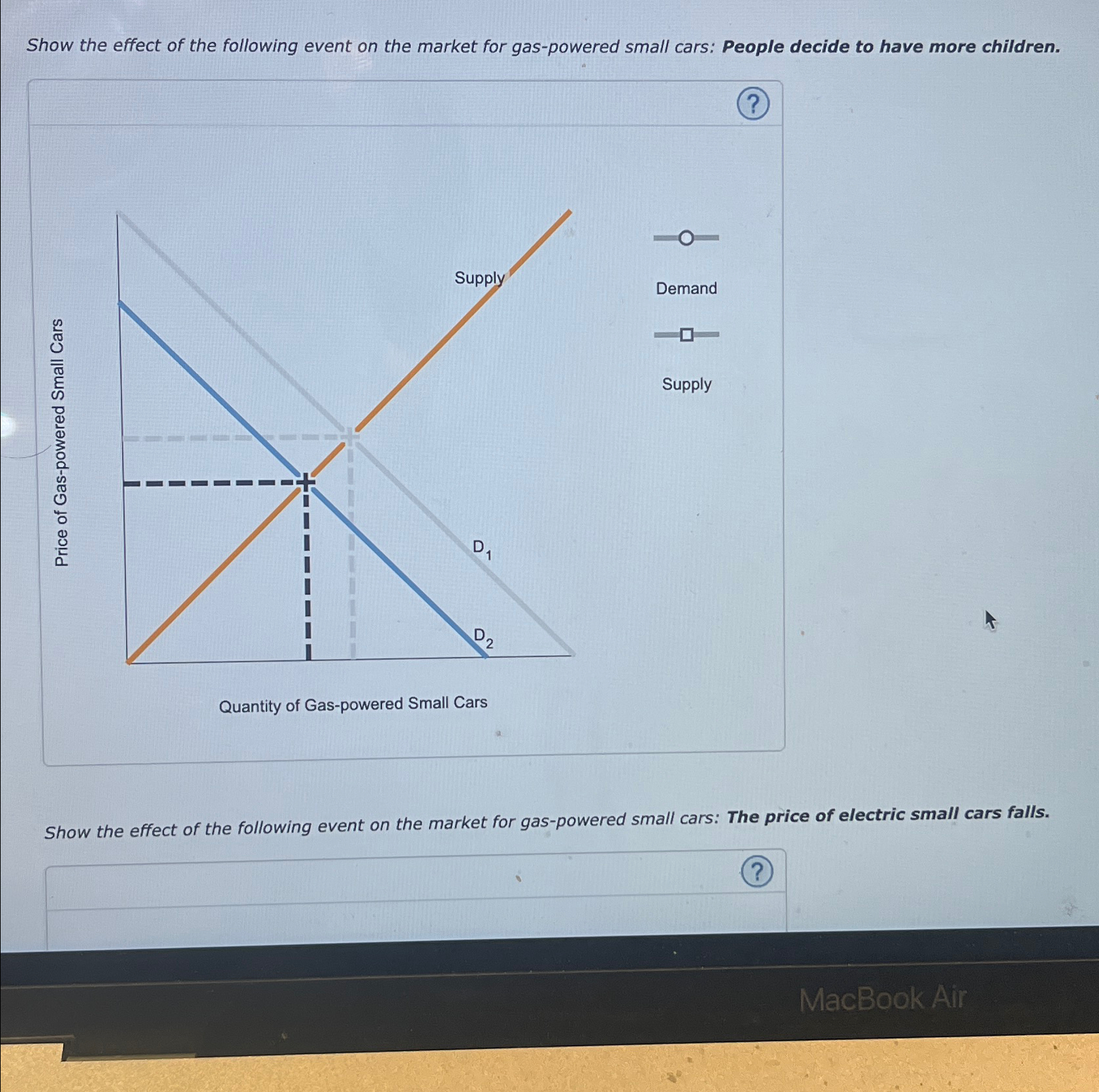 Solved Show the effect of the following event on the market | Chegg.com