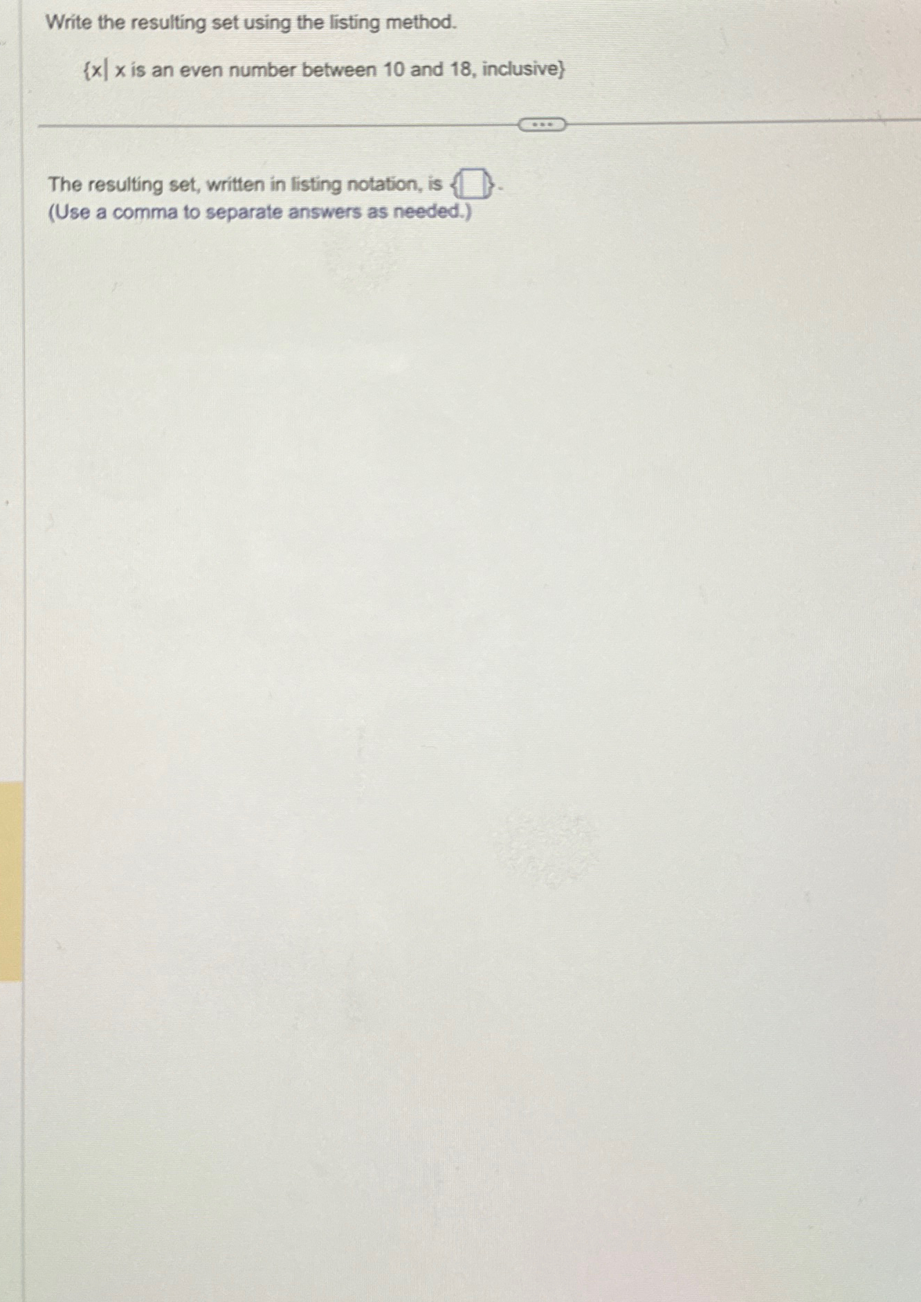 Write the resulting set using the listing method. ﻿is | Chegg.com