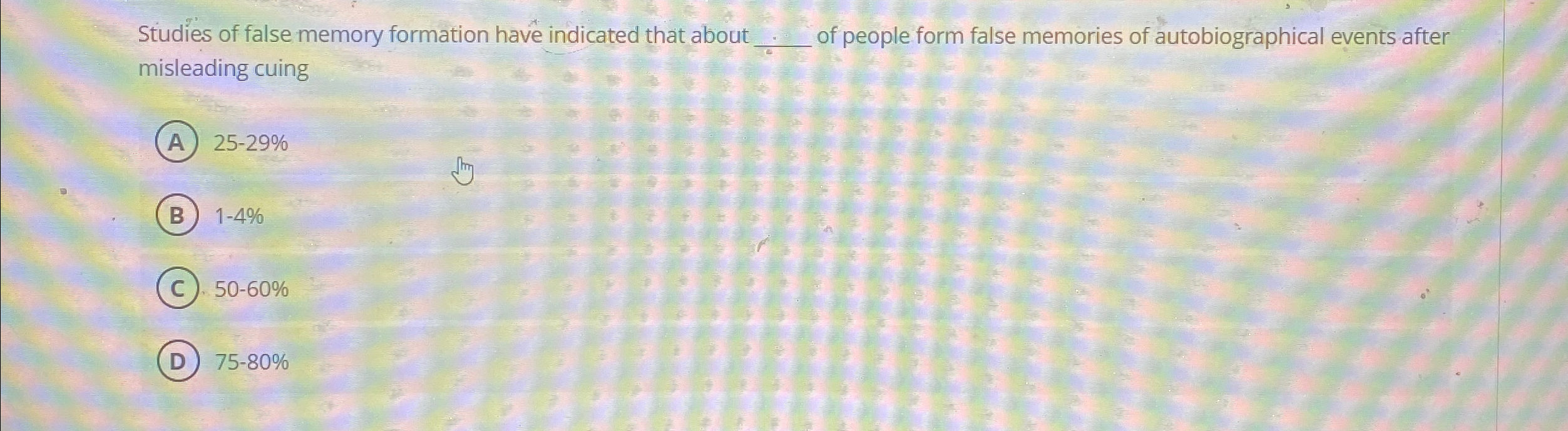 Solved Studies of false memory formation have indicated that | Chegg.com