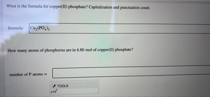 Solved What is the formula for copper(II) phosphate? | Chegg.com