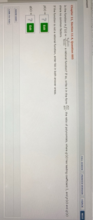 Solved ament FULL SCREEN PRINTER VERSION | Chegg.com