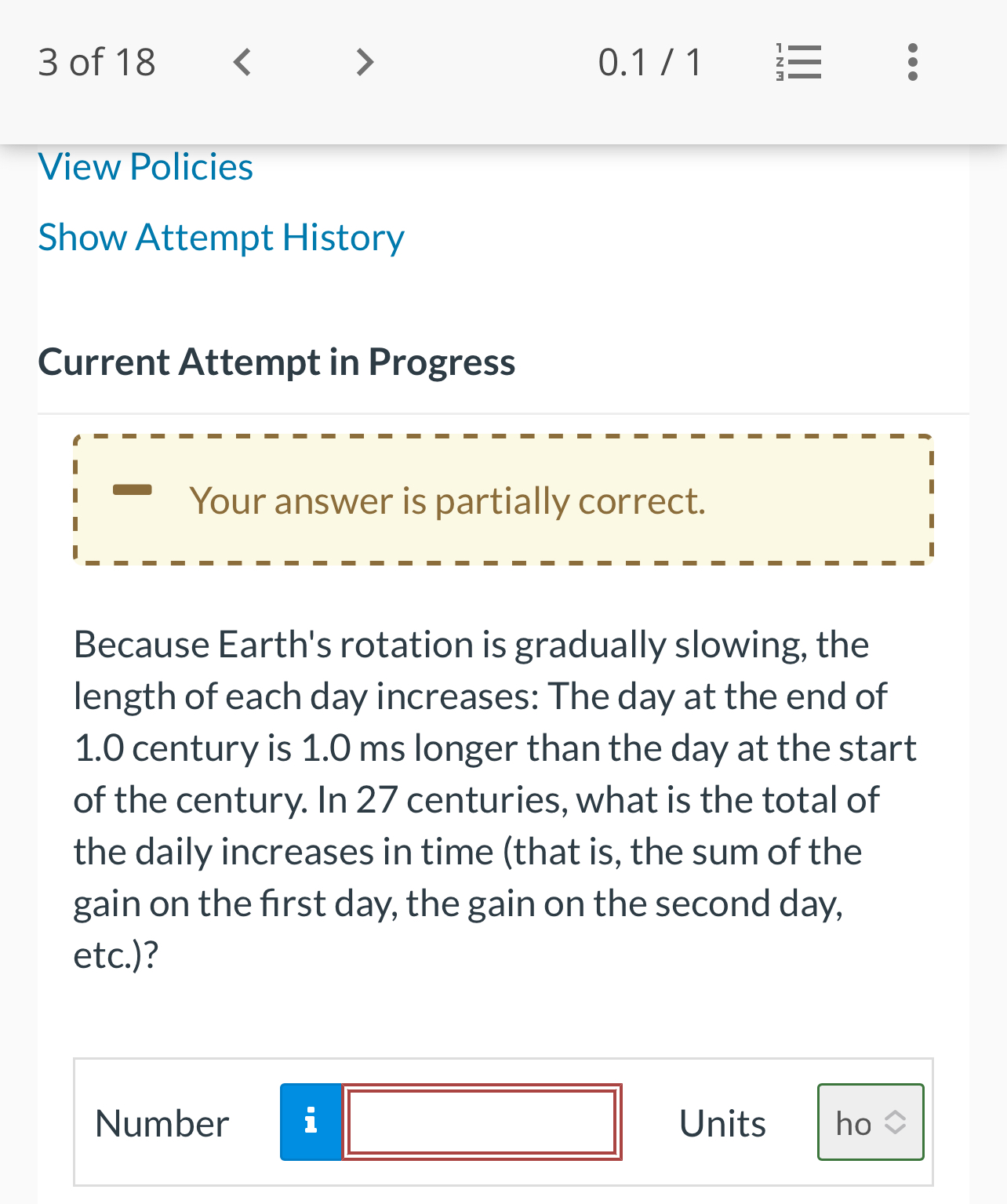 Solved 3 ﻿of 180.11View PoliciesShow Attempt HistoryCurrent | Chegg.com