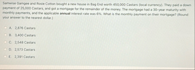 Solved Samwise Gample and Rosie Cotton bought a futw house | Chegg.com