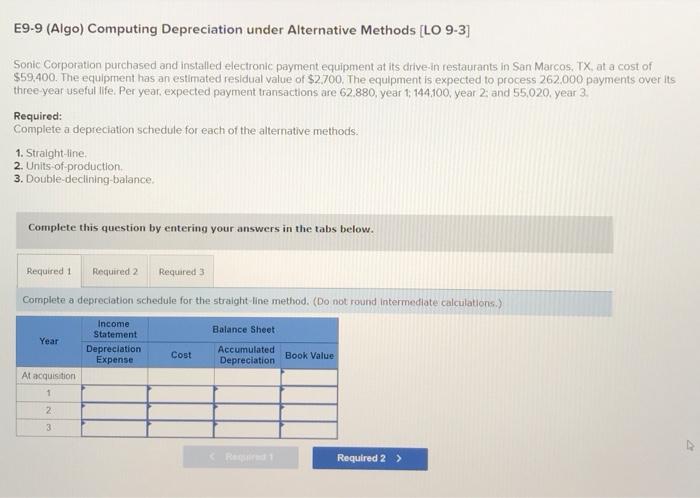 Solved E9-9 (Algo) Computing Depreciation under Alternative | Chegg.com