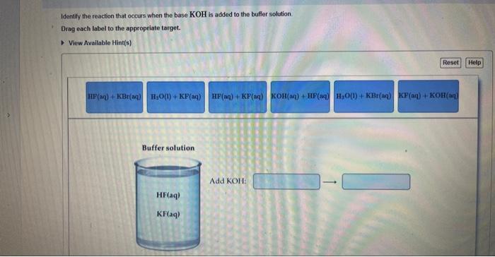 Solved Identify the reaction that occurs when the base KOH | Chegg.com