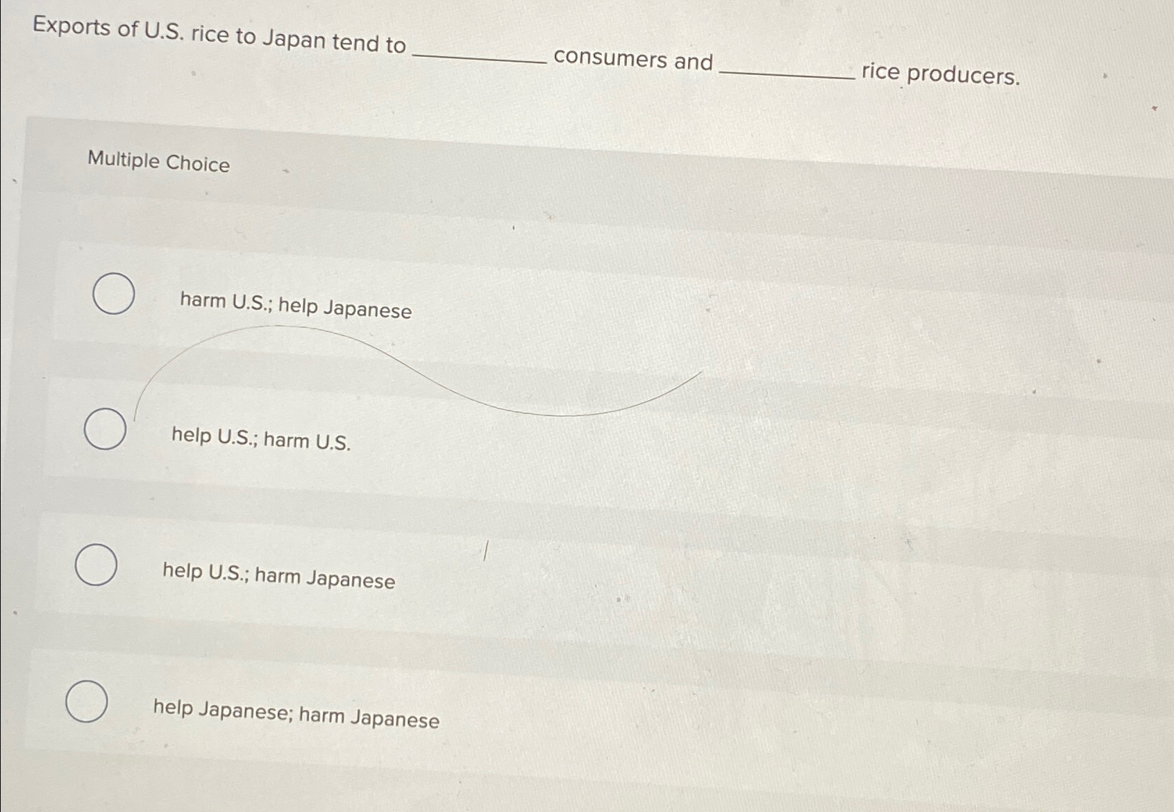 Solved Exports of U.S. ﻿rice to Japan tend to consumers and | Chegg.com
