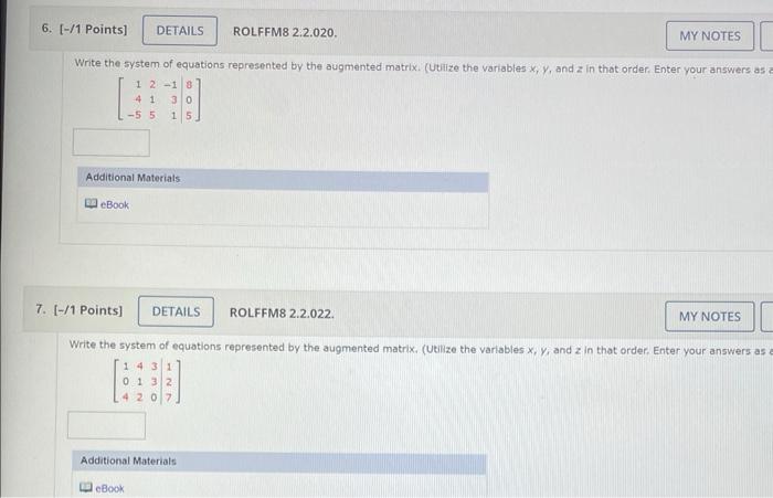 Solved Write the system of equations represented by the | Chegg.com
